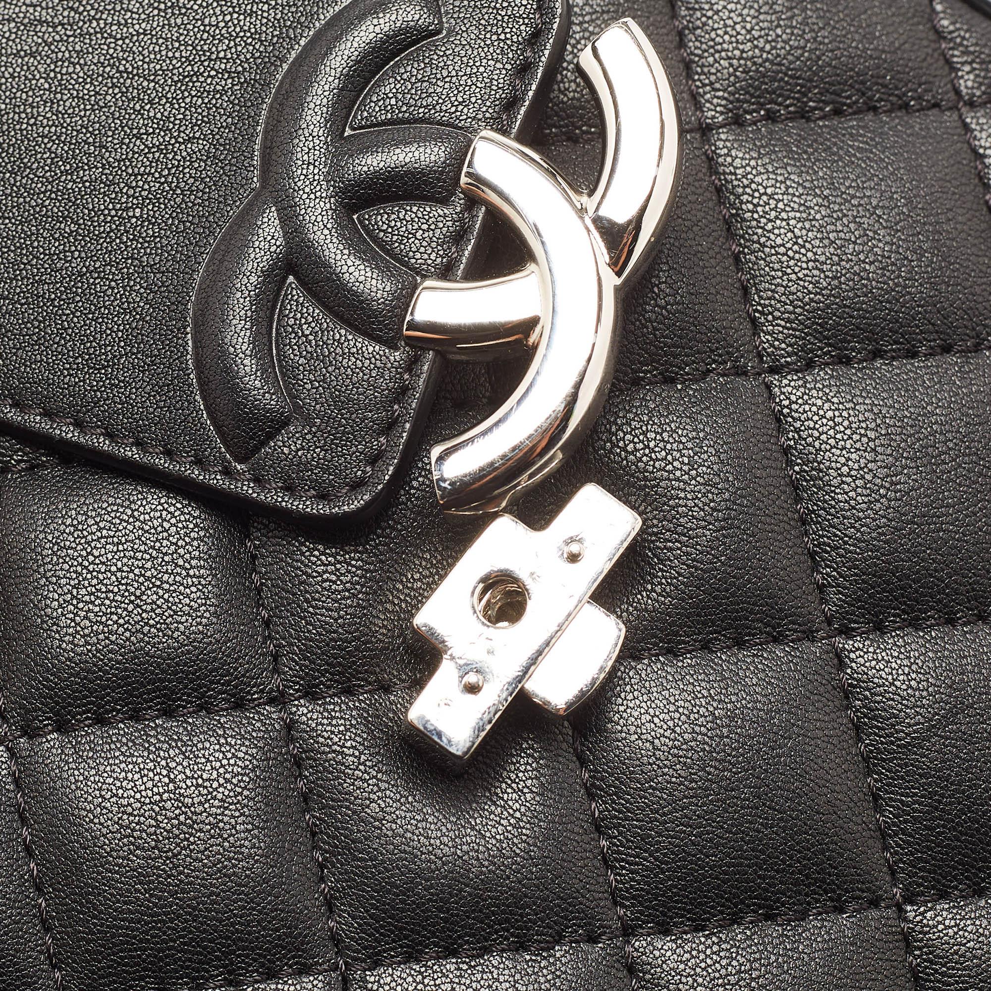 Chanel Black Quilted Leather Mini CC Box Camera Bag For Sale at 1stDibs