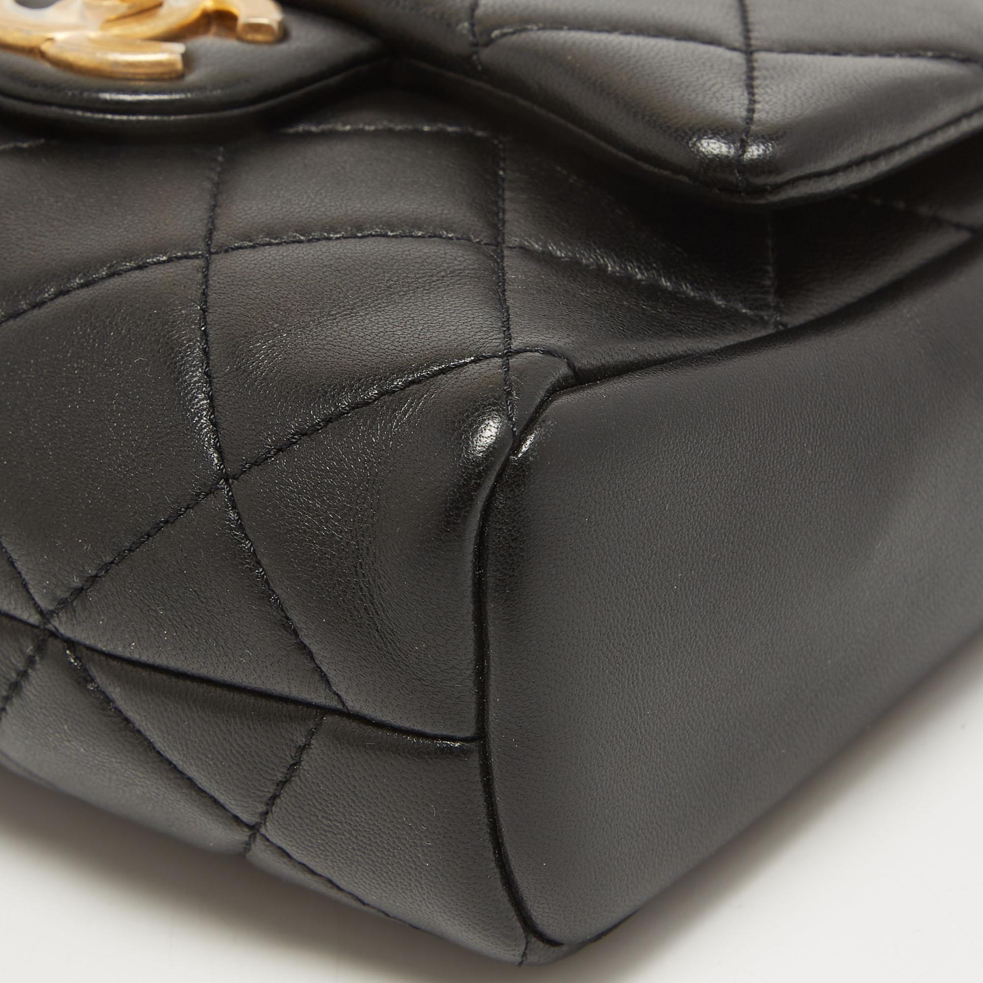 Chanel Black Quilted Leather Side-Packs Crossbody Bag For Sale at 1stDibs