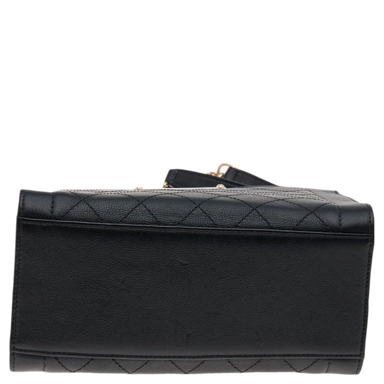 Chanel Black Quilted Leather Small Label Click Tote at 1stDibs