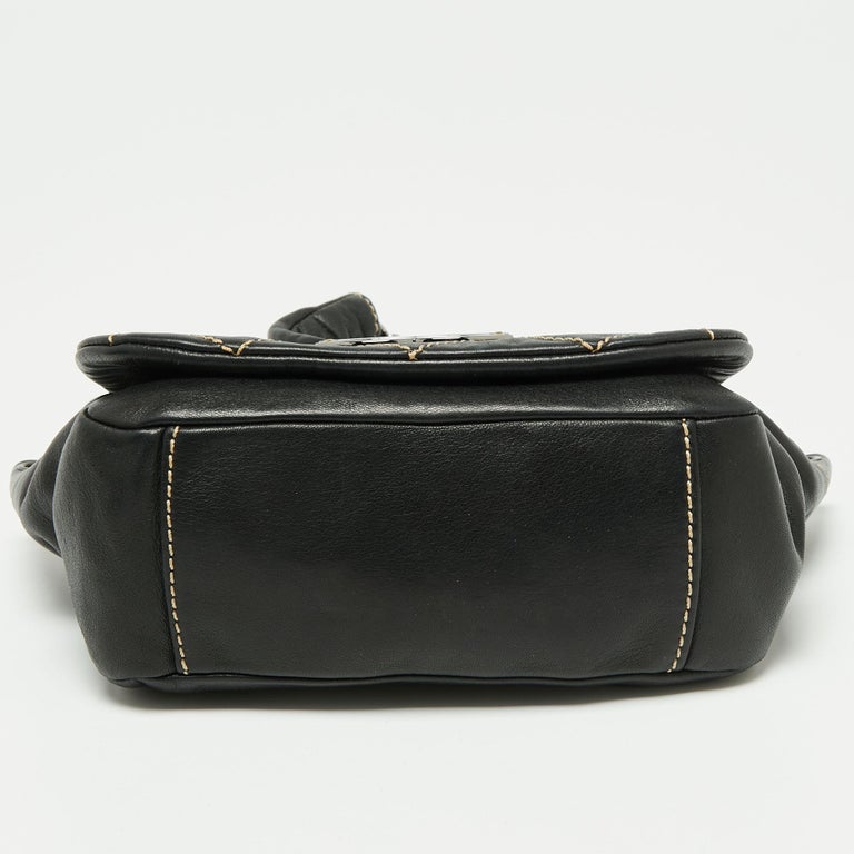 Chanel Black Quilted Leather Wild Stitch Accordion Shoulder Bag at 1stDibs