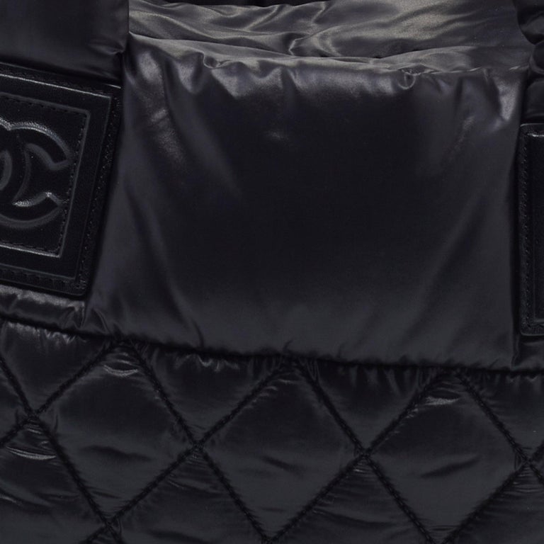 Chanel Black Quilted Nylon Coco Cocoon Puffer Tote at 1stDibs