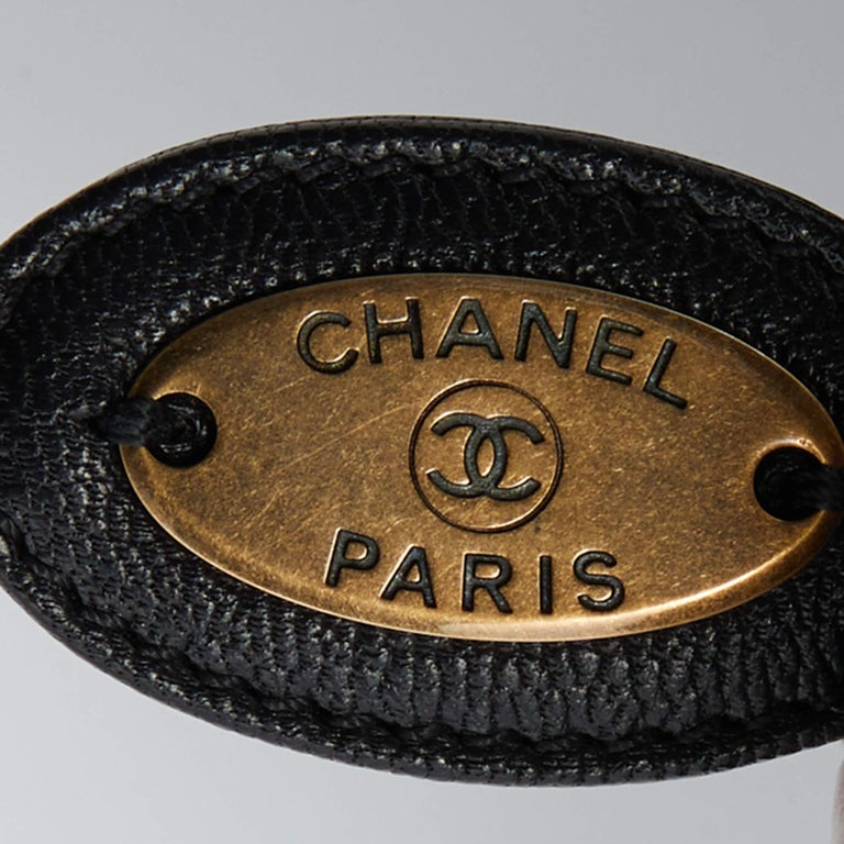 Chanel Black Quilted Patent Leather Double Chain Bag For Sale at 1stDibs