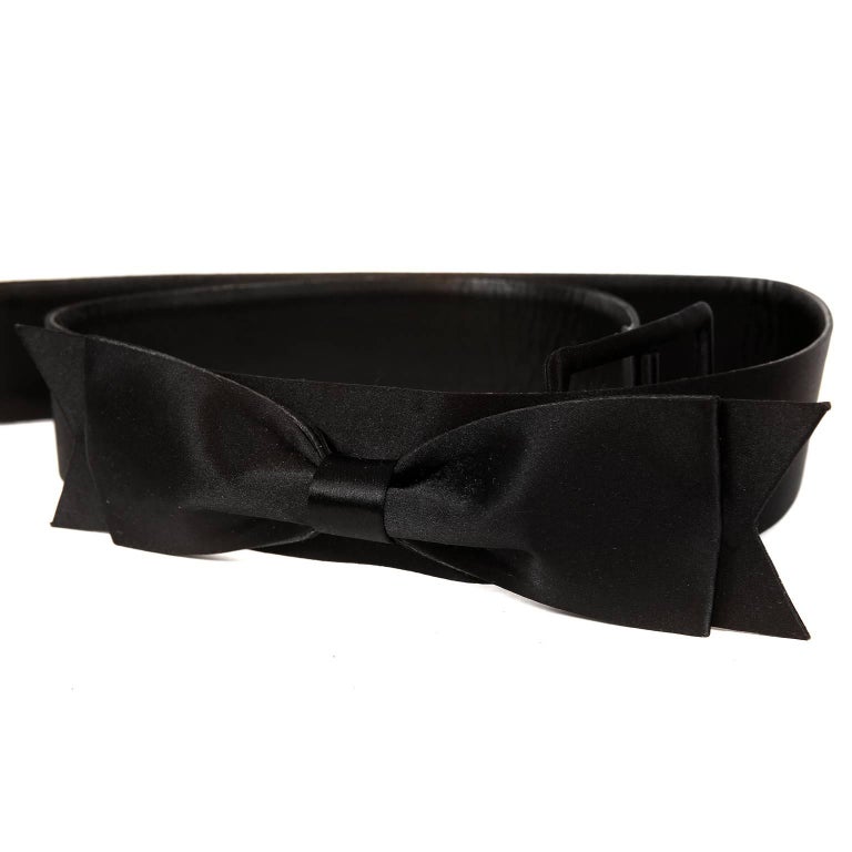 Chanel Black Satin Bow Belt 85/34 For Sale at 1stDibs | chanel bow belt ...
