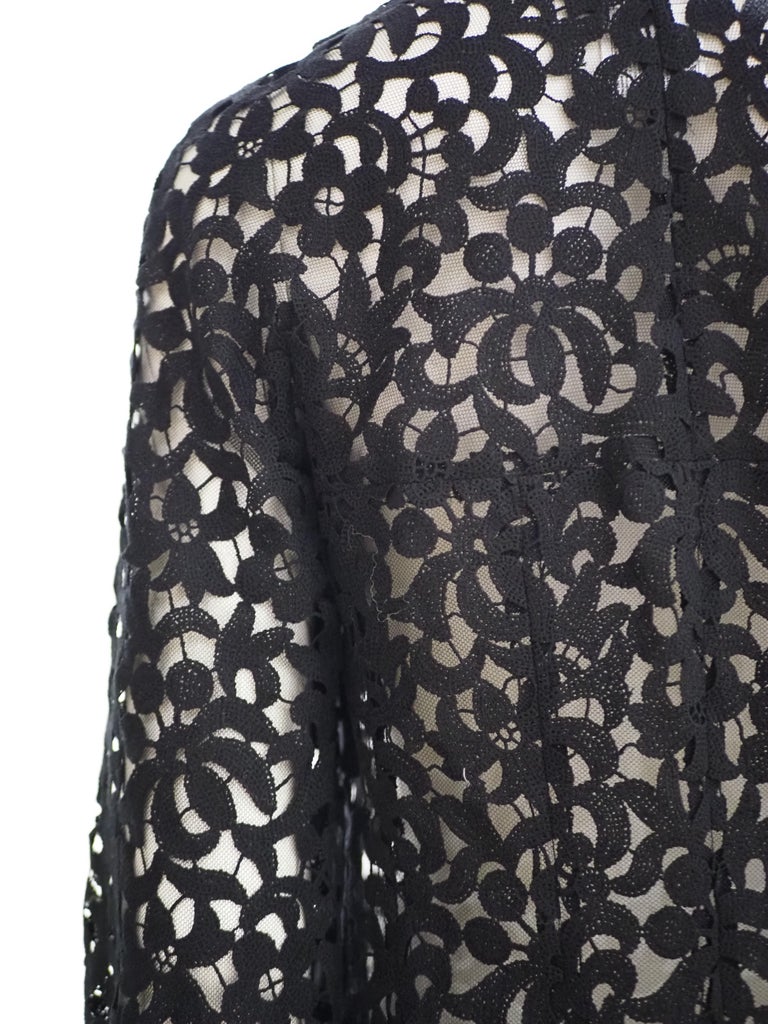 Chanel black see through lace jacket at 1stDibs