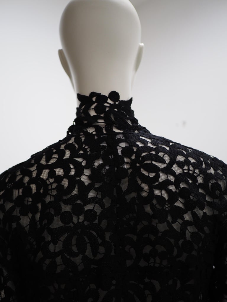 Chanel black see through lace jacket at 1stDibs