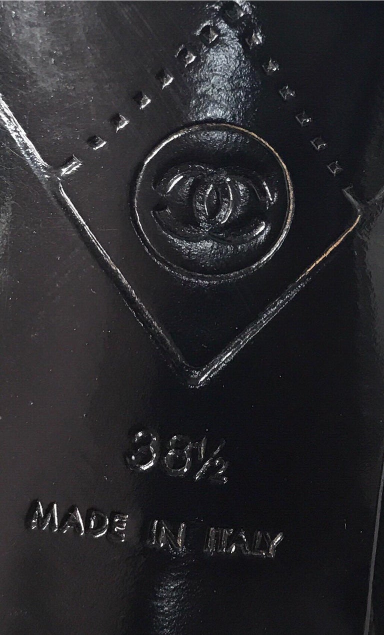 CHANEL Black Silk and Mesh Slingback w/ front CC-38.5 at 1stDibs ...