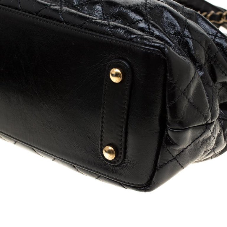 Chanel Black Stingray Leather CC Bindi Top Handle Bag For Sale at 1stDibs