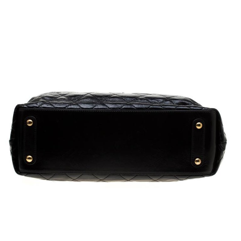Chanel Black Stingray Leather CC Bindi Top Handle Bag For Sale at 1stDibs