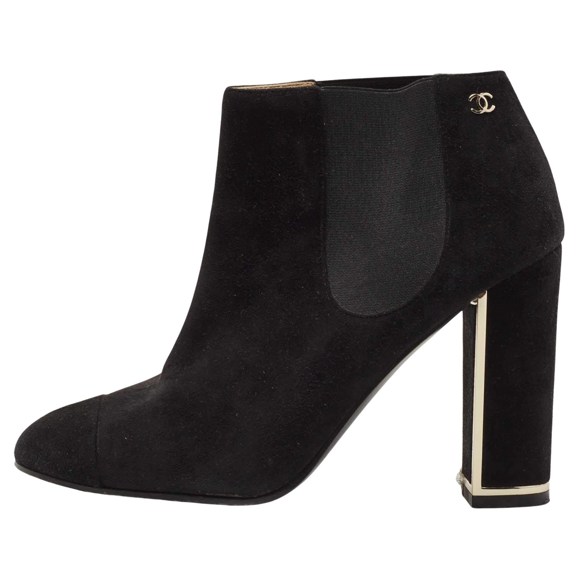 Chanel Cap Toe Boots - 43 For Sale on 1stDibs | pointed toe booties cap ...
