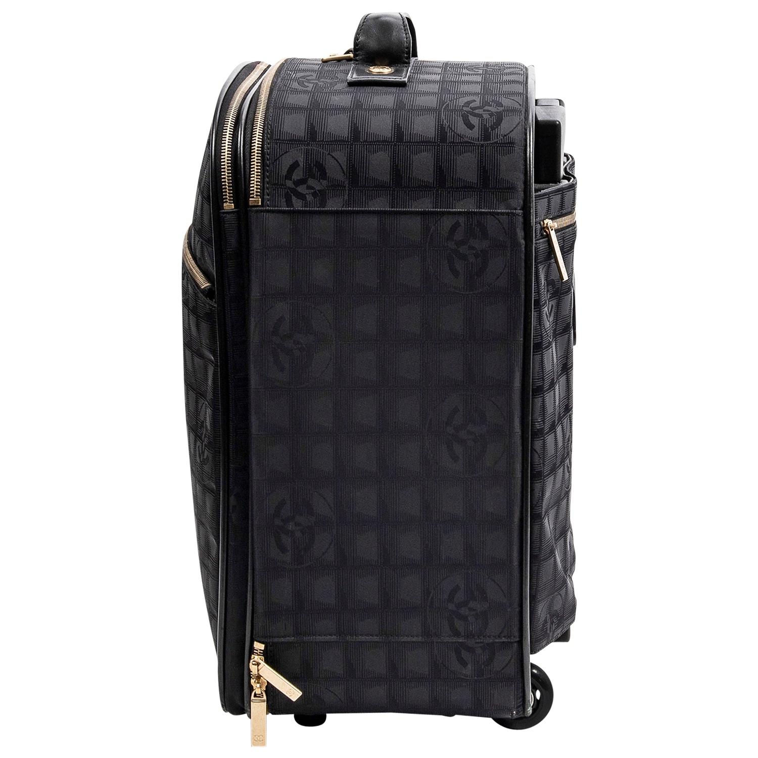 Chanel Black Travel Ligne Carry On Trolley For Sale at 1stDibs