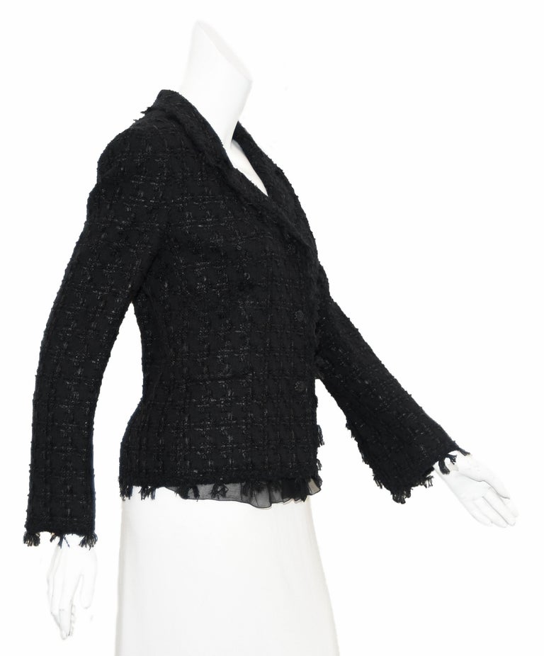 Chanel Black Tweed Fringed, Two Pocket Jacket and Camisole 2005 Cruise ...