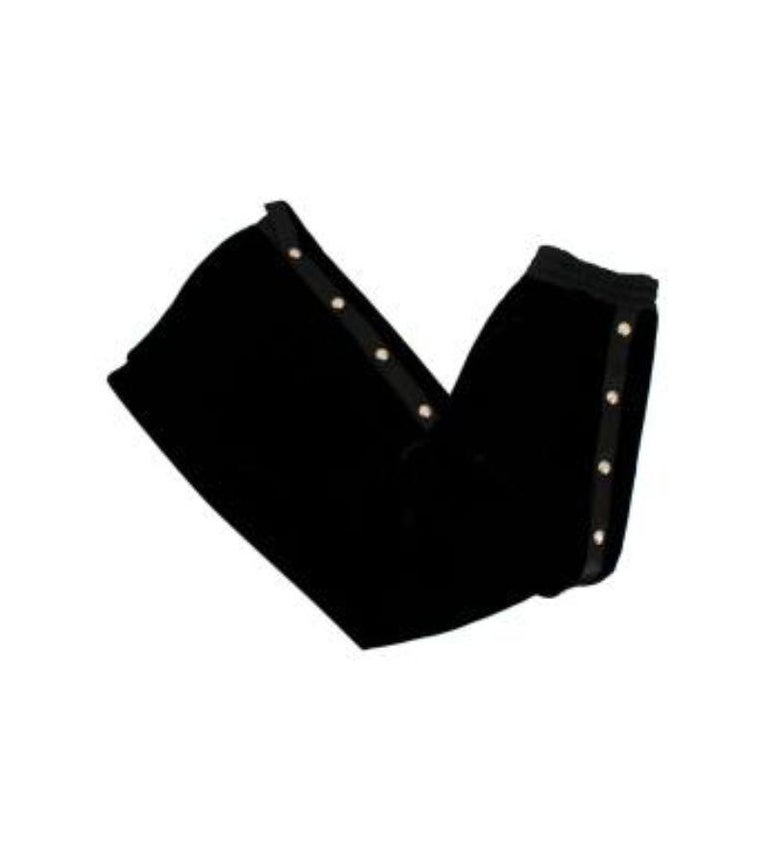 Chanel Black Velvet Popper Button Trousers For Sale at 1stDibs