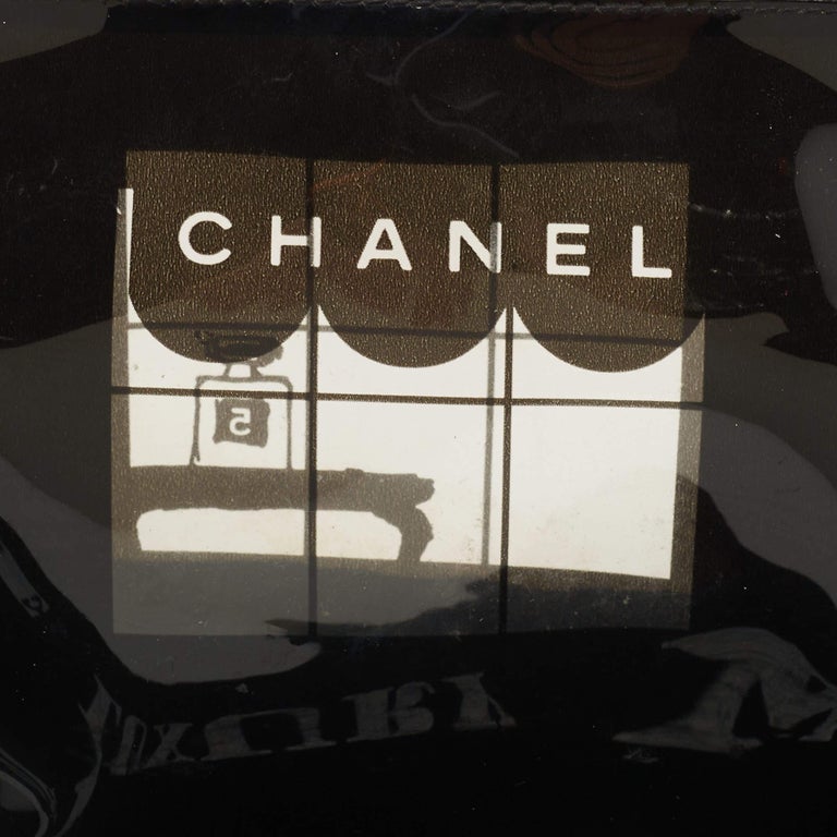 Chanel Black Vinyl Maison Window Print Bag For Sale at 1stDibs