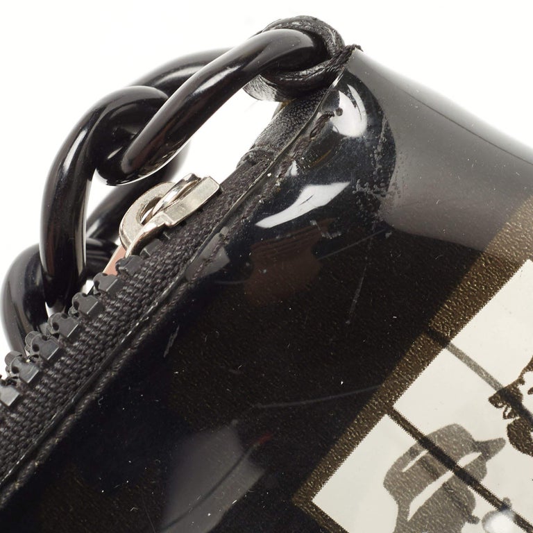 Chanel Black Vinyl Maison Window Print Bag For Sale at 1stDibs