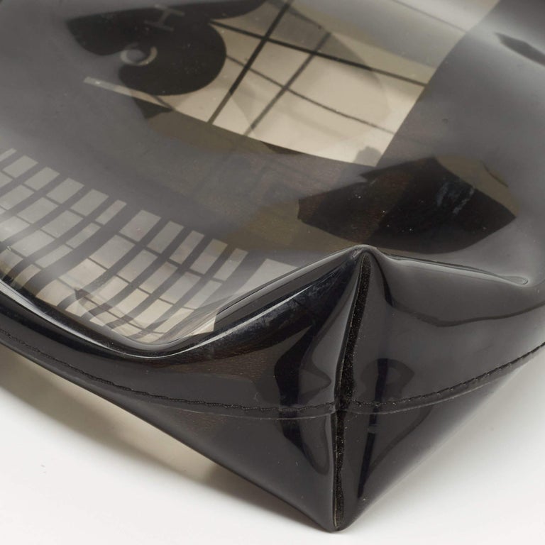Chanel Black Vinyl Maison Window Print Bag For Sale at 1stDibs