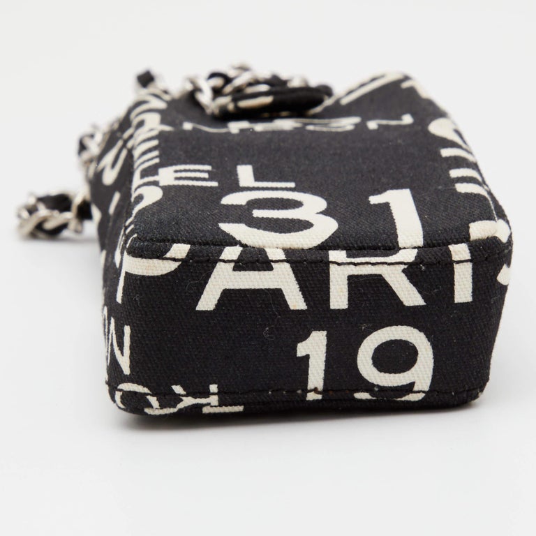 Chanel Black/White Canvas 31 Rue Cambon Crossbody Phone Holder For Sale ...