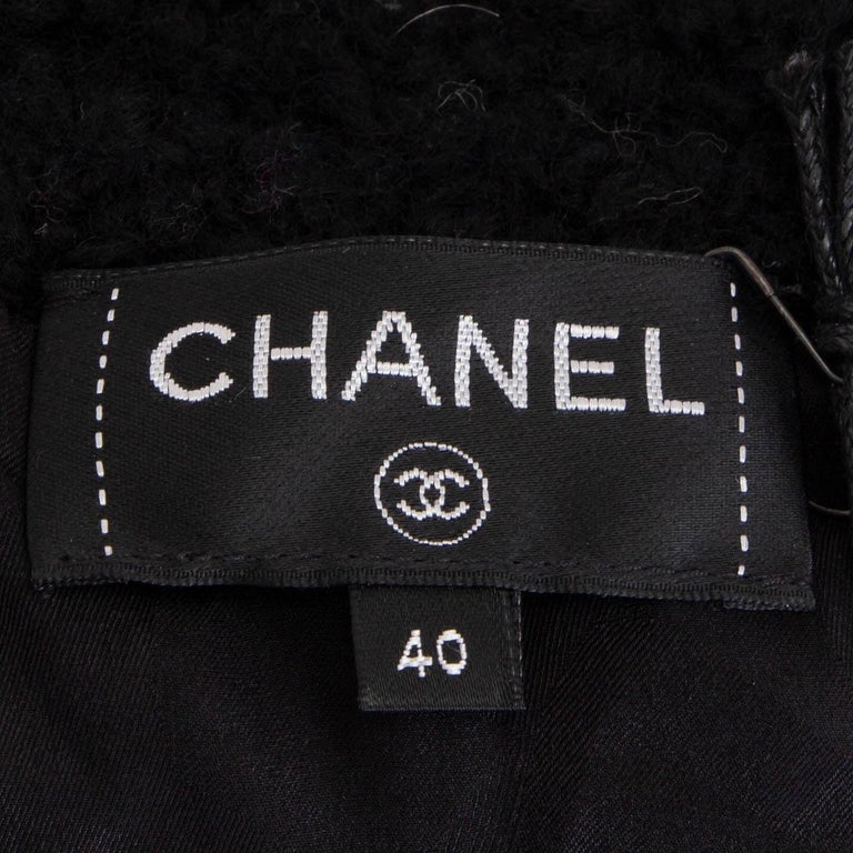 CHANEL black and white cashmere blend 2019 KNIT BOMBER Jacket 40 M For ...