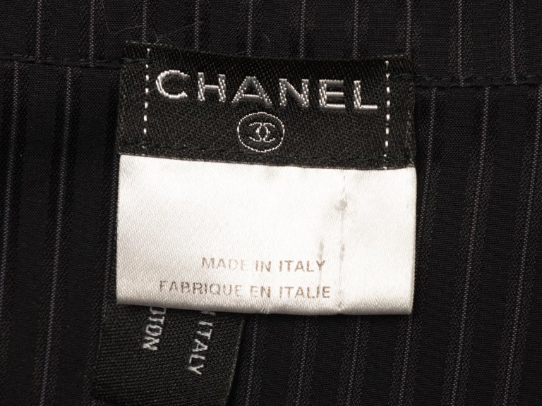 Chanel Black and White Fall 2006 Pinstriped Sleeveless Button-Up Top ...