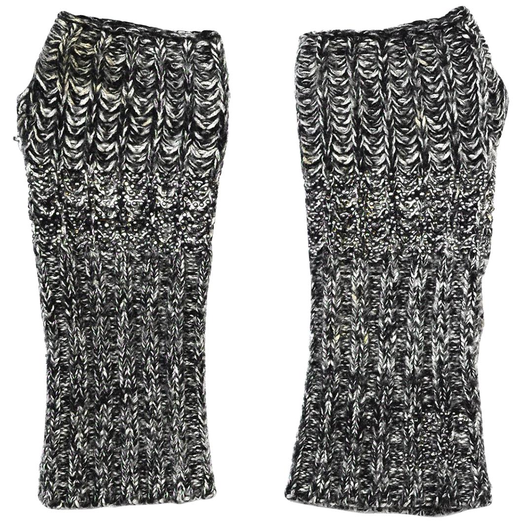 Chanel Wool Cuffs - black and white at 1stDibs