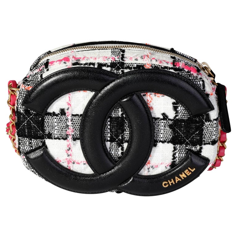 Chanel Black and White Quilted Tweed Coco Midnight Camera Case For Sale ...