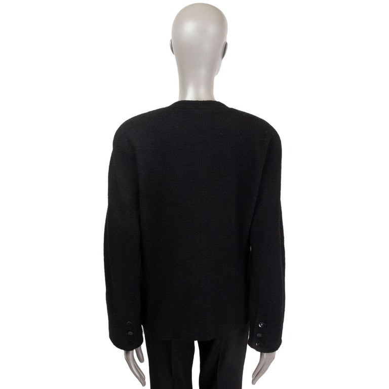 CHANEL black wool TUXEDO Blazer Jacket 46 XL For Sale at 1stDibs