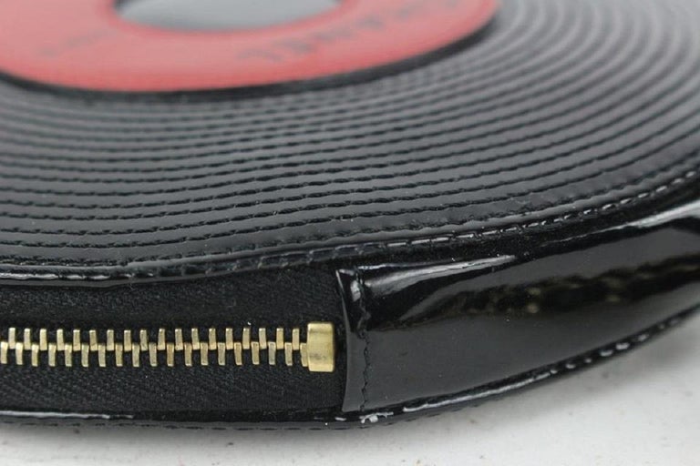 Chanel Black x Red Vinyl Record Motif LP Disc Chain Clutch Bag 274ca37 ...