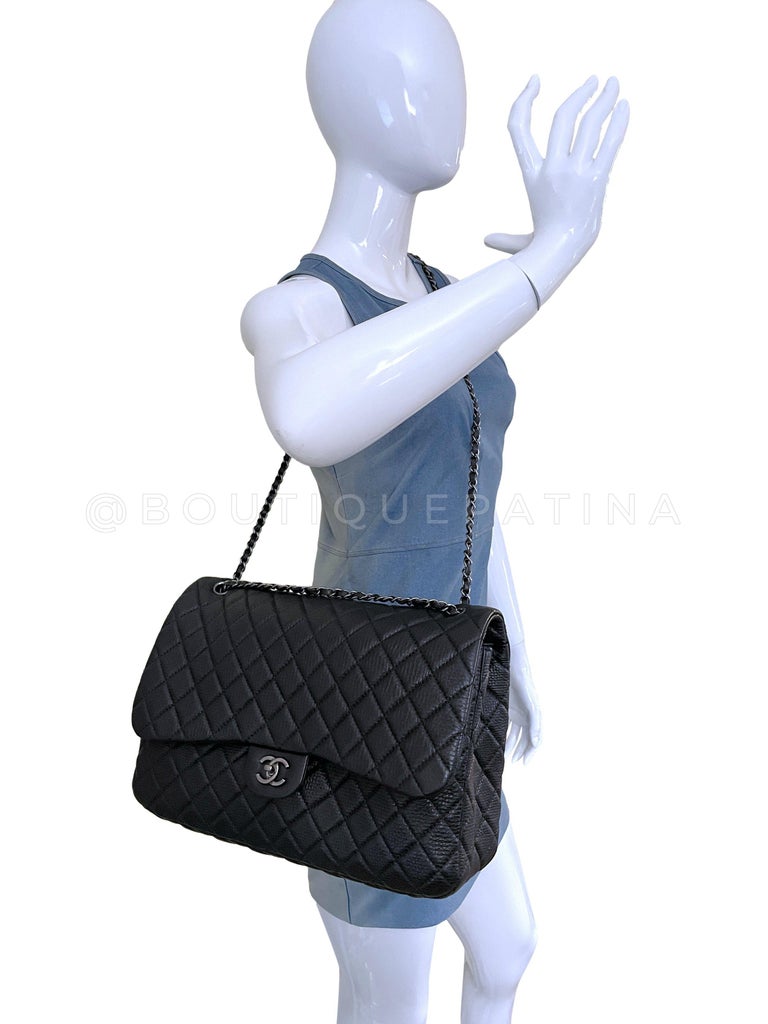 Chanel Black XXL Airline Travel Giant Flap Bag RHW 66460 For Sale at ...