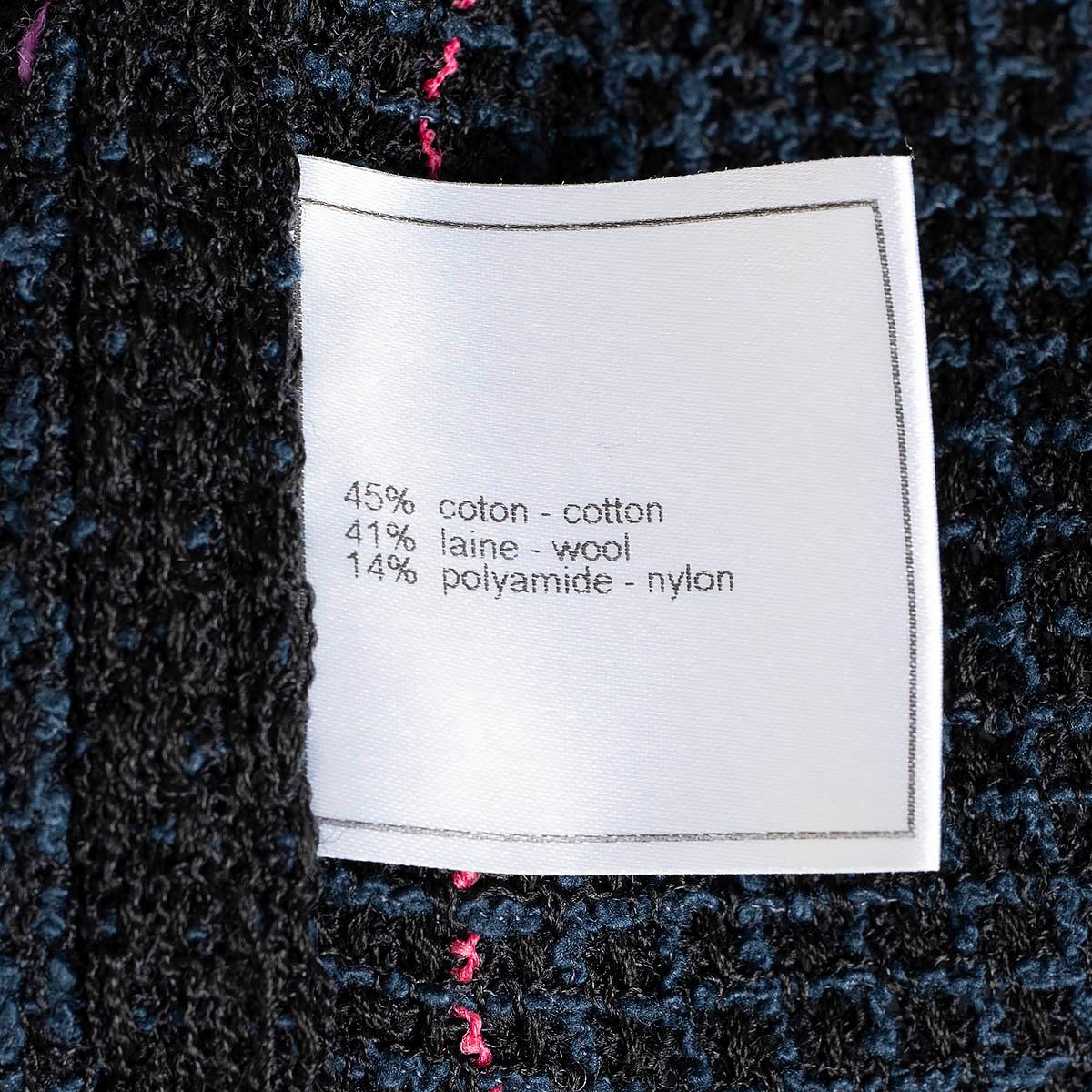 CHANEL blue and black cotton 2007 07C BRAID TRIM TWEED Jacket 38 S For ...