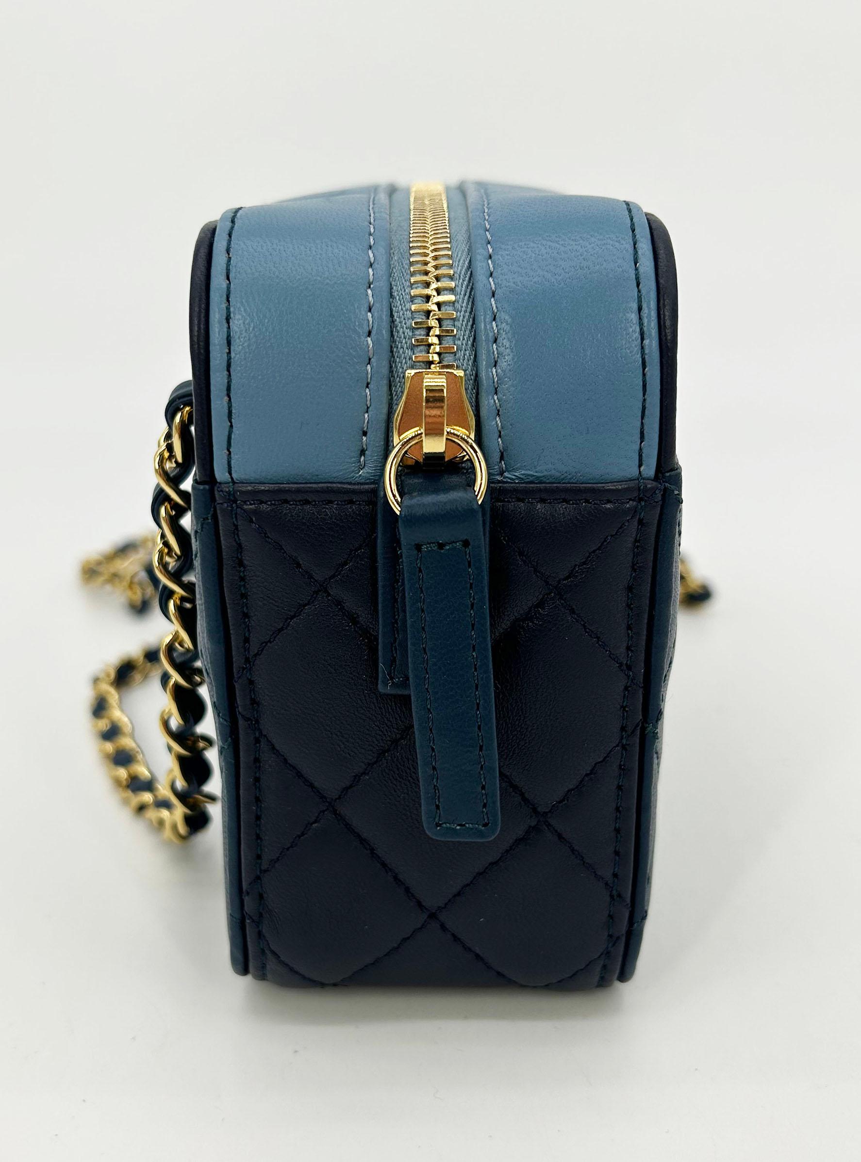 Chanel Blue Color Block Camera Case NWT For Sale at 1stDibs