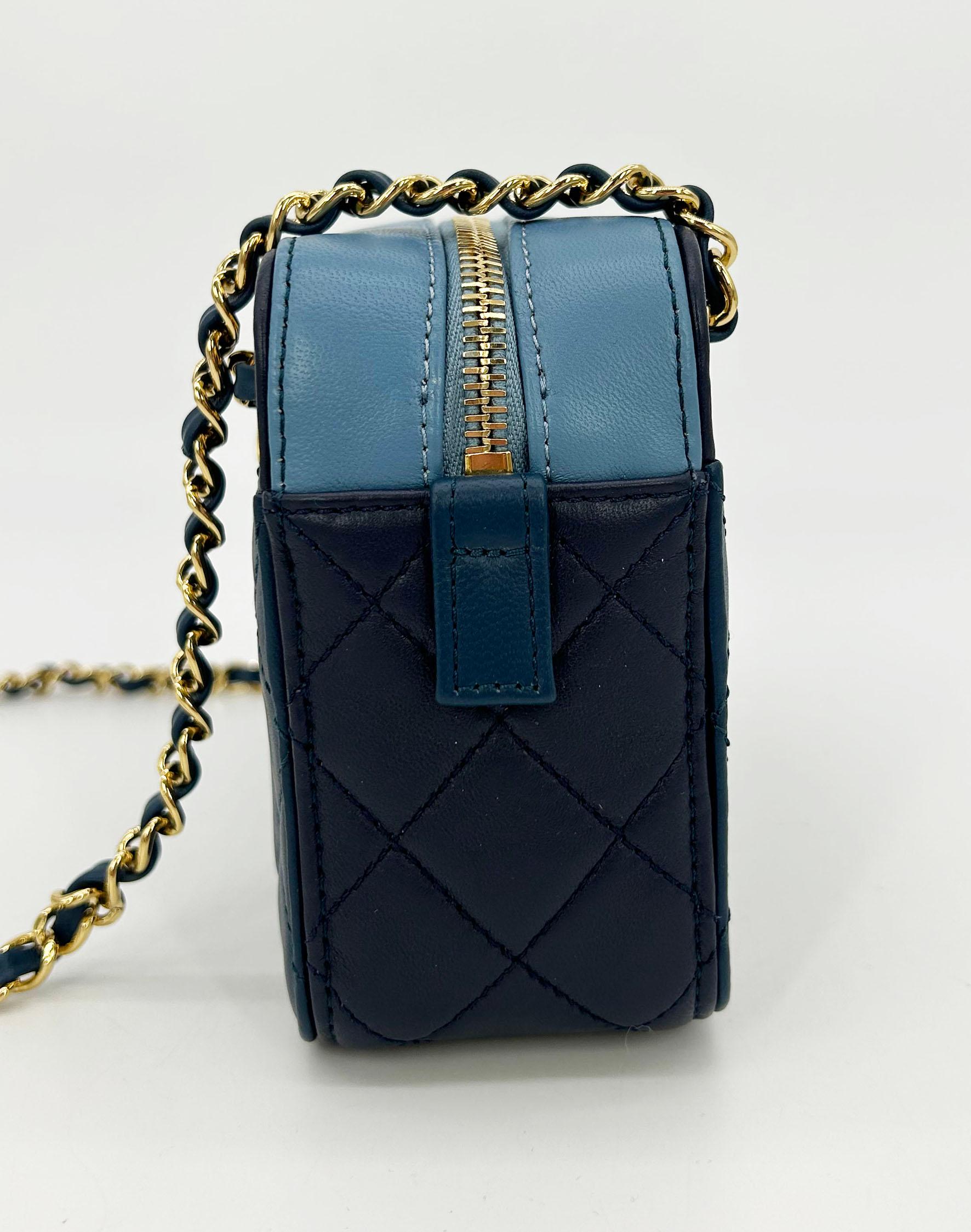 Chanel Blue Color Block Camera Case NWT For Sale at 1stDibs