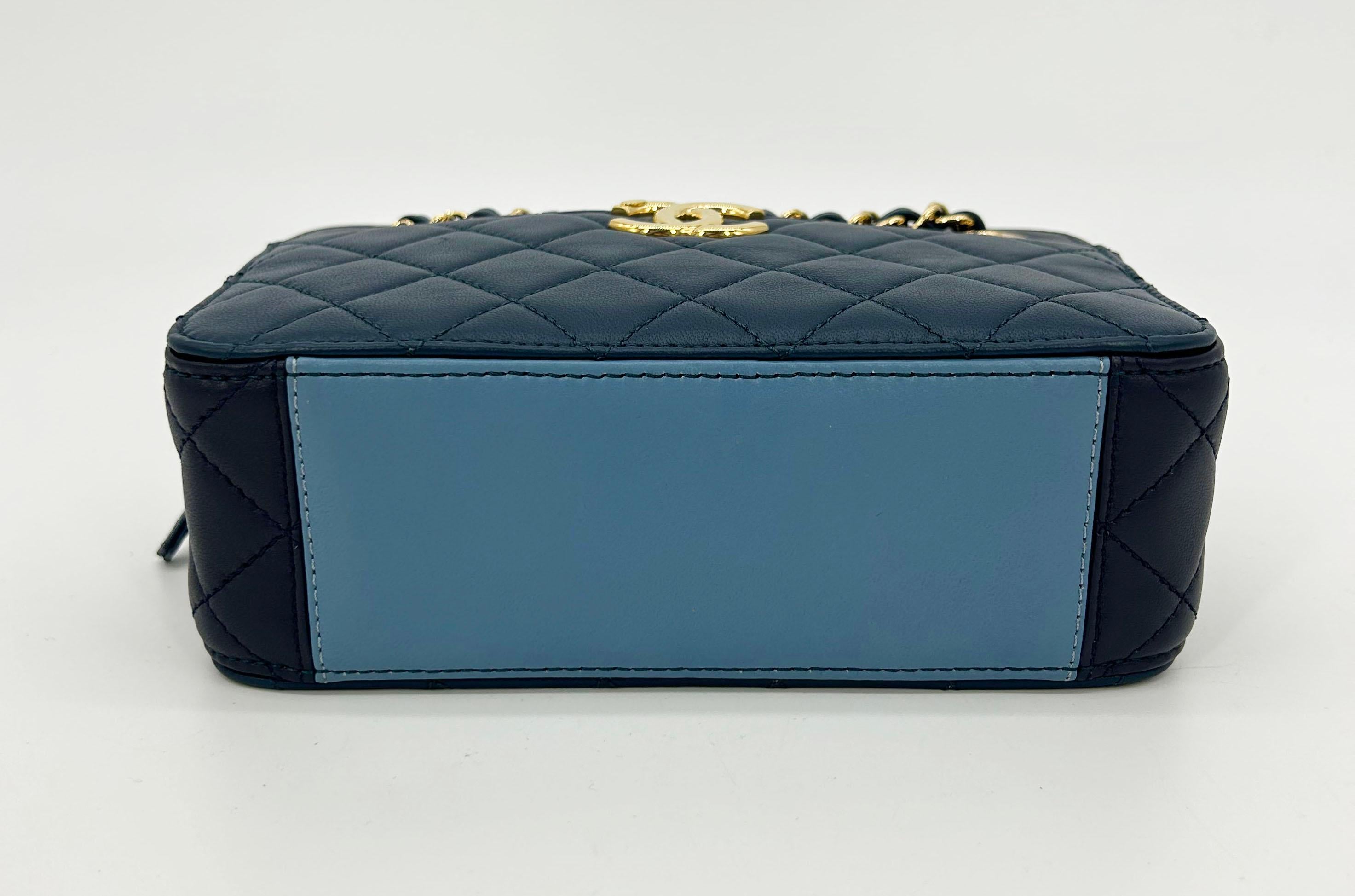 Chanel Blue Color Block Camera Case NWT For Sale at 1stDibs