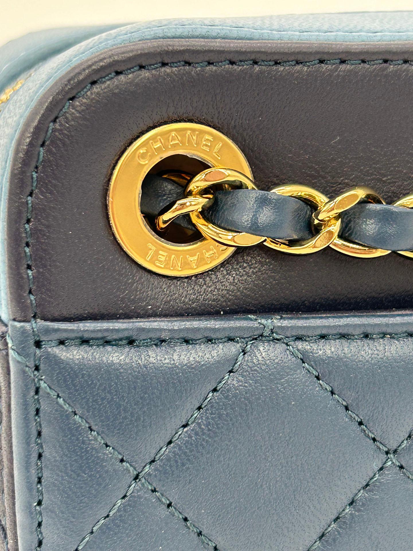 Chanel Blue Color Block Camera Case NWT For Sale at 1stDibs