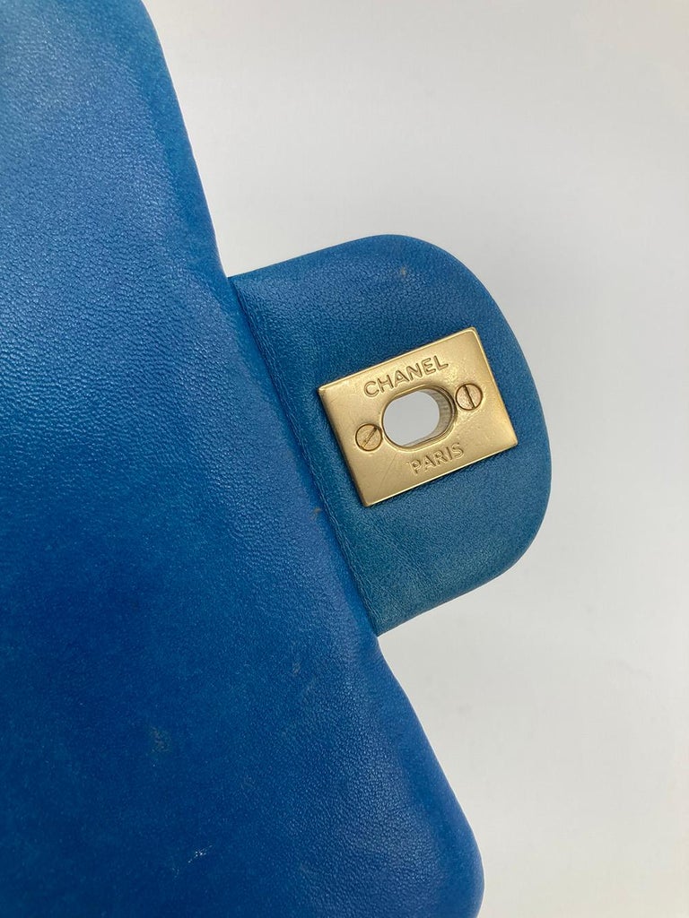 Chanel Blue Degrade Mini Square Classic Flap For Sale at 1stDibs