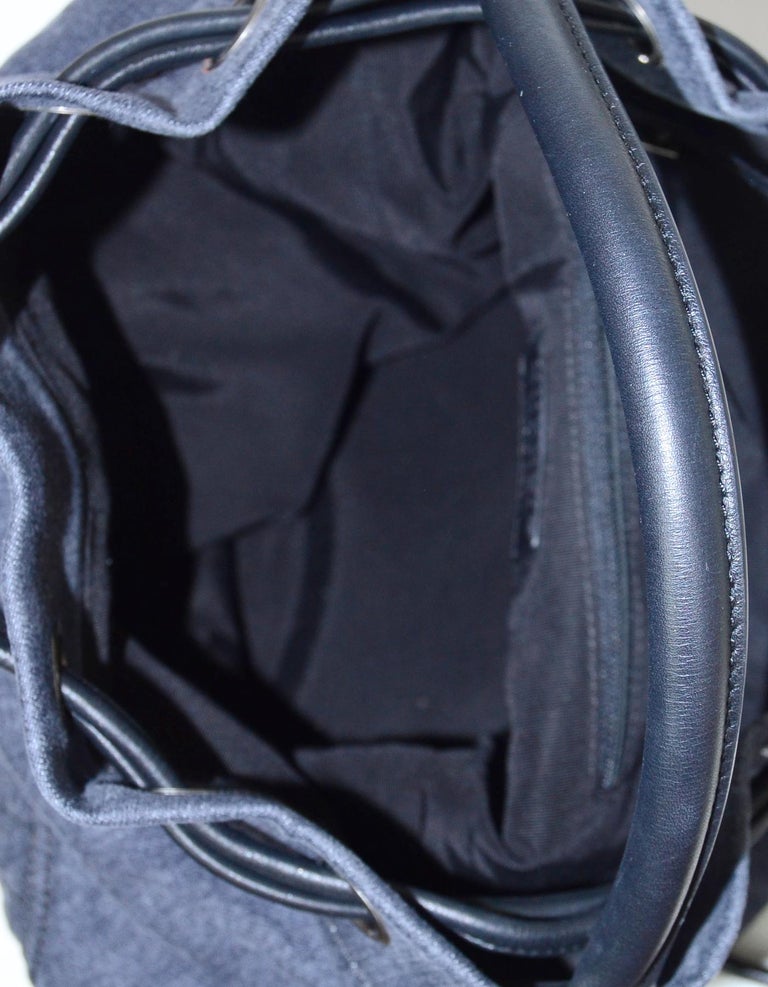 Chanel Blue Denim 2017 Drawstring Convertible Backpack Bucket Bag For ...