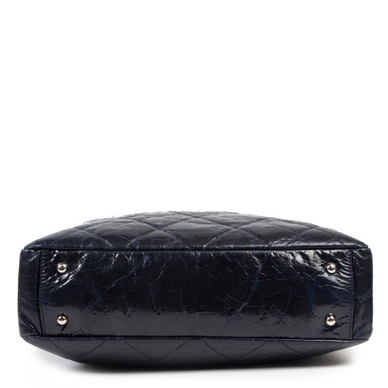 Chanel Blue Distressed Leather Tote Bag at 1stDibs | chanel distressed ...