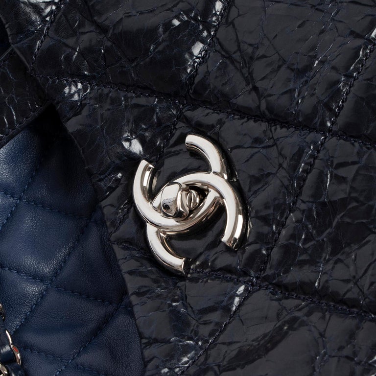 Chanel Blue Distressed Leather Tote Bag at 1stDibs | chanel distressed ...