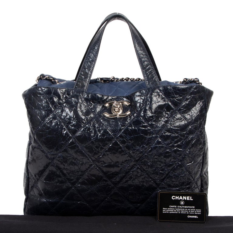 Chanel Blue Distressed Leather Tote Bag at 1stDibs | chanel distressed ...