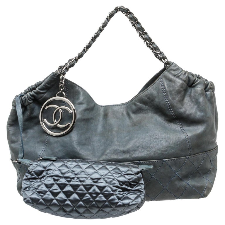 Chanel Blue Leather Coco Cabas Handbag For Sale at 1stDibs