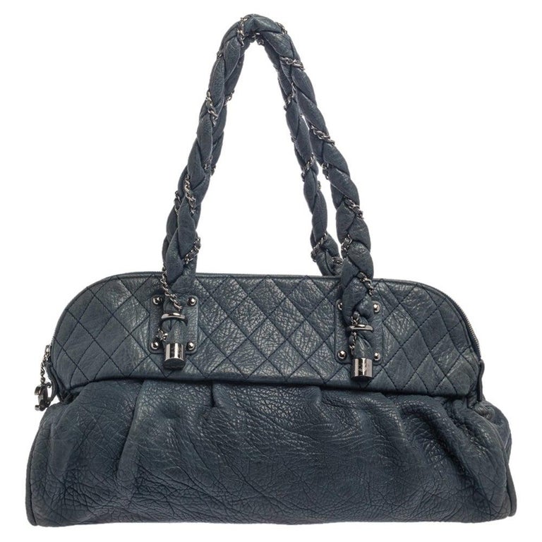 Chanel Blue Leather Leather Lady Braid Bag at 1stDibs