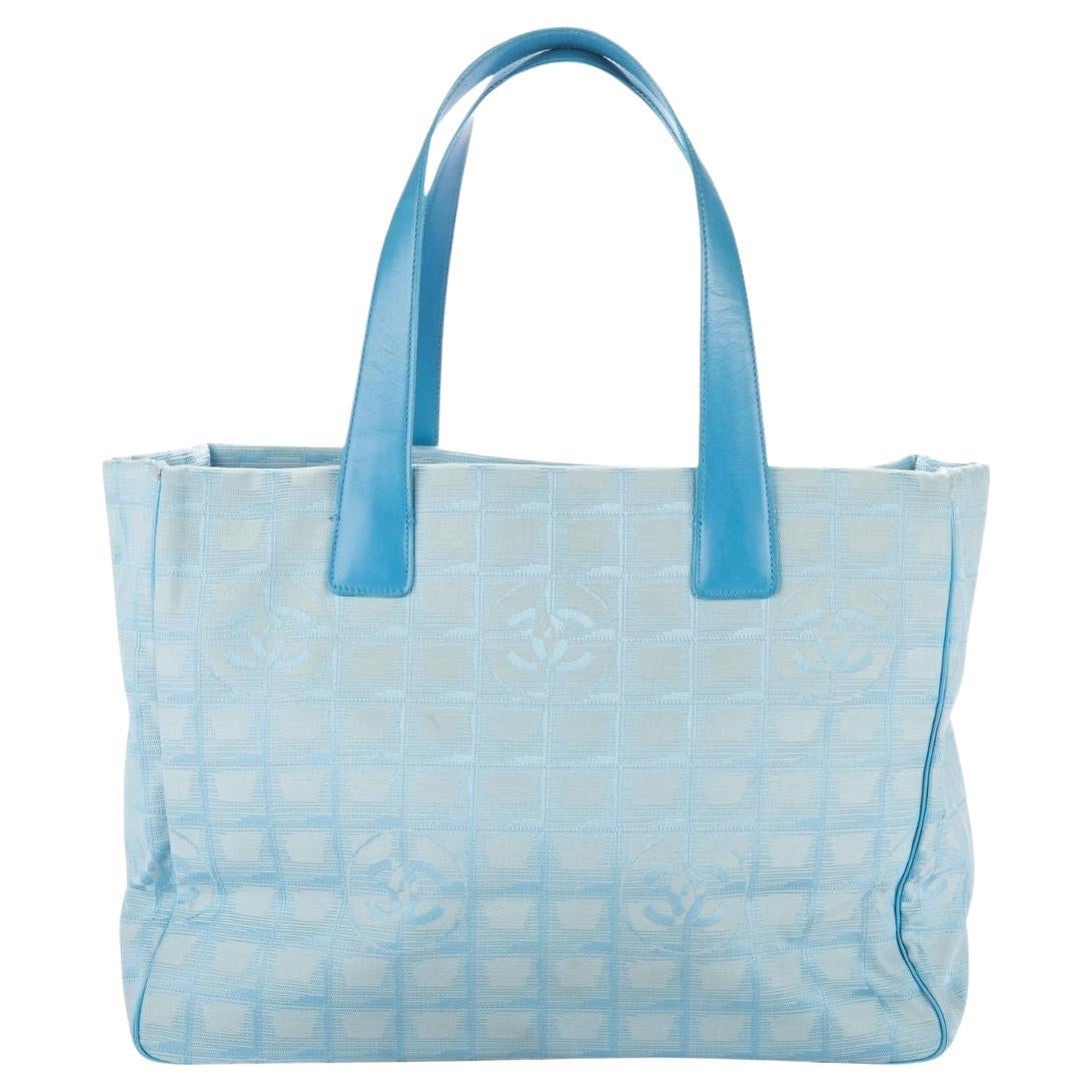 Chanel Blue Monogram Travel Ligne Tote For Sale at 1stDibs
