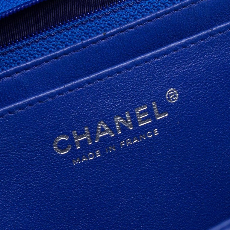Chanel Blue Quilted Caviar Leather Maxi Classic Single Flap Bag at 1stDibs