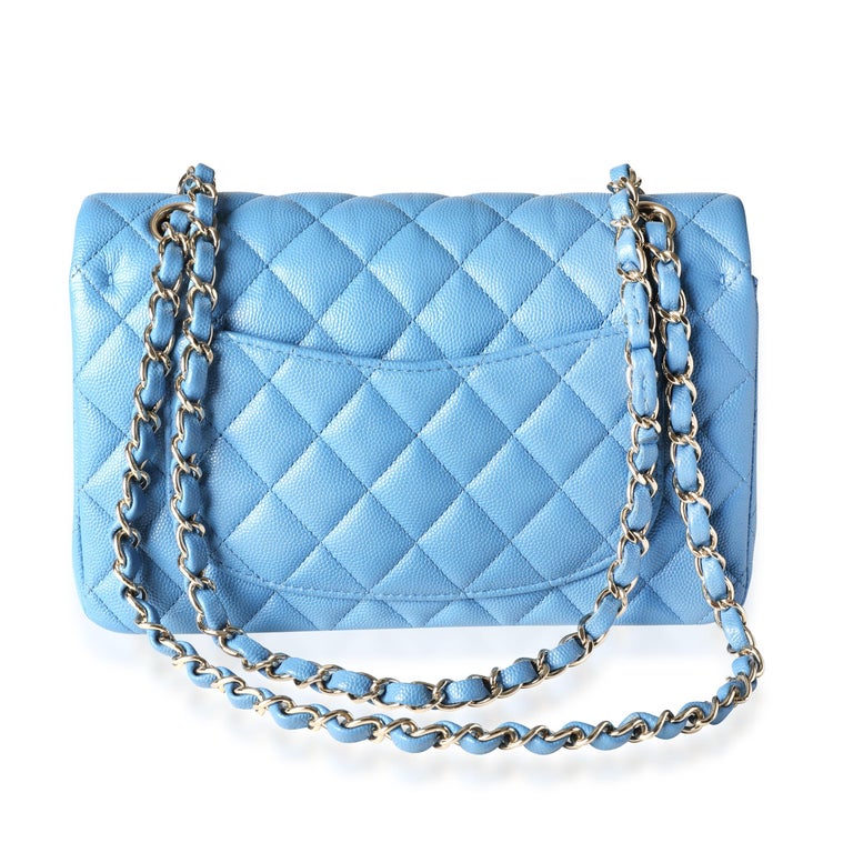 Chanel Blue Quilted Caviar Small Classic Double Flap Bag For Sale at ...