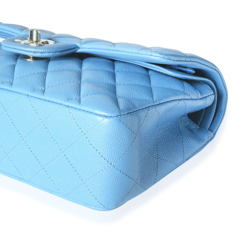 Chanel Blue Quilted Caviar Small Classic Double Flap Bag For Sale at ...