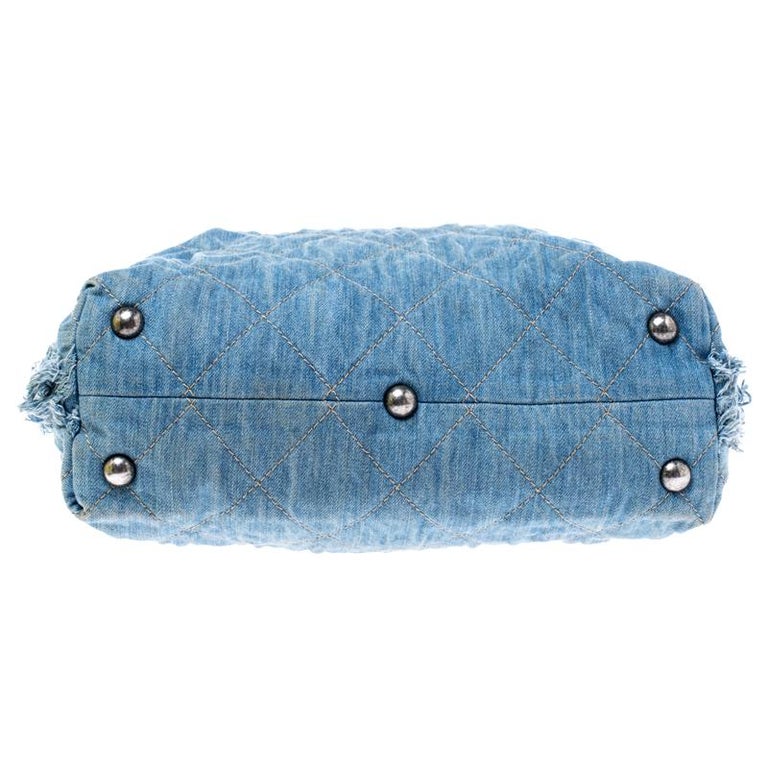 Chanel Blue Quilted Denim Fringe CC Hobo For Sale at 1stDibs | chanel ...