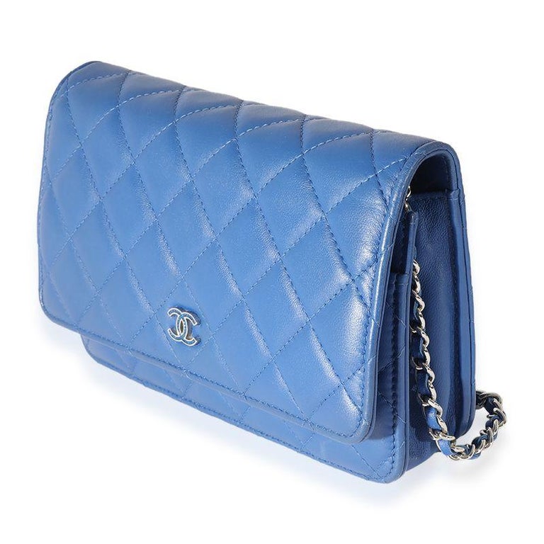 Chanel Blue Quilted Lambskin WOC For Sale at 1stDibs
