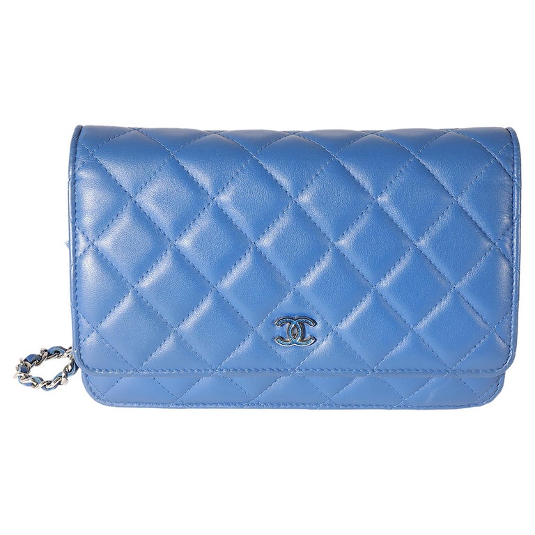 Chanel Blue Quilted Lambskin WOC For Sale at 1stDibs