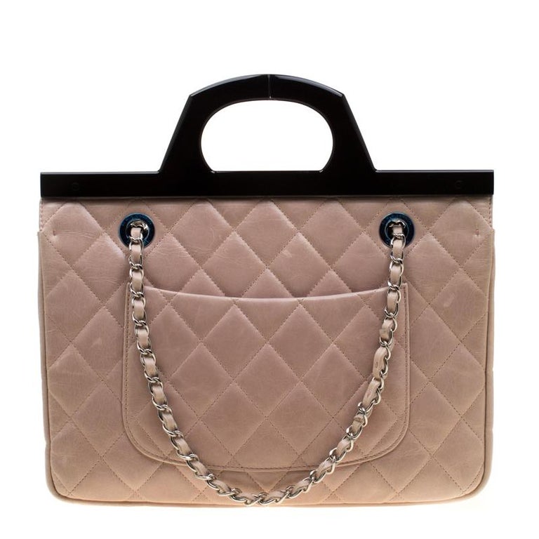 Chanel Blush Pink/Black Quilted Leather CC Delivery Small Shoulder Bag ...