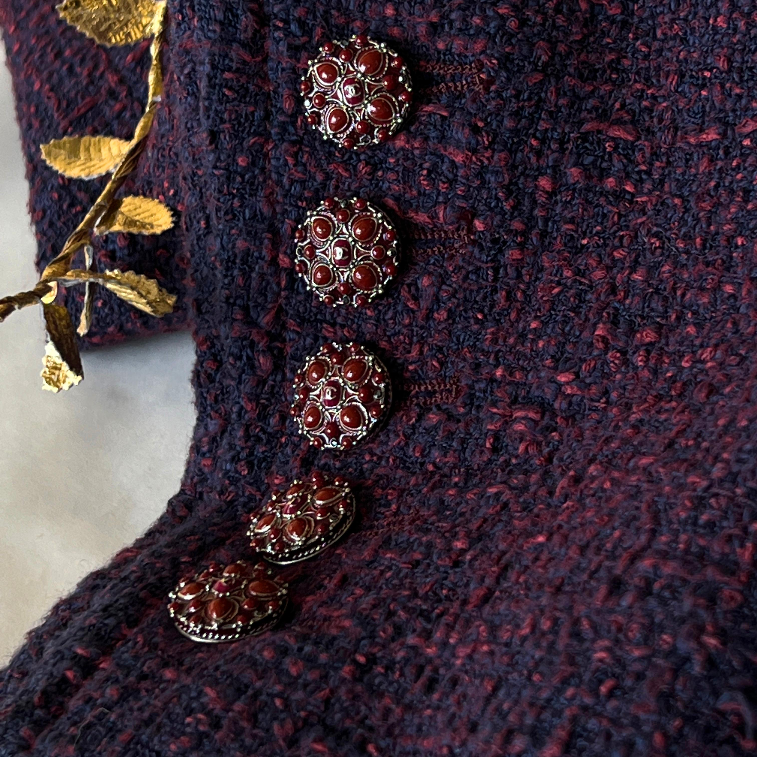 Chanel Bombay Collection Jewel Buttons Tweed Coat For Sale at 1stDibs