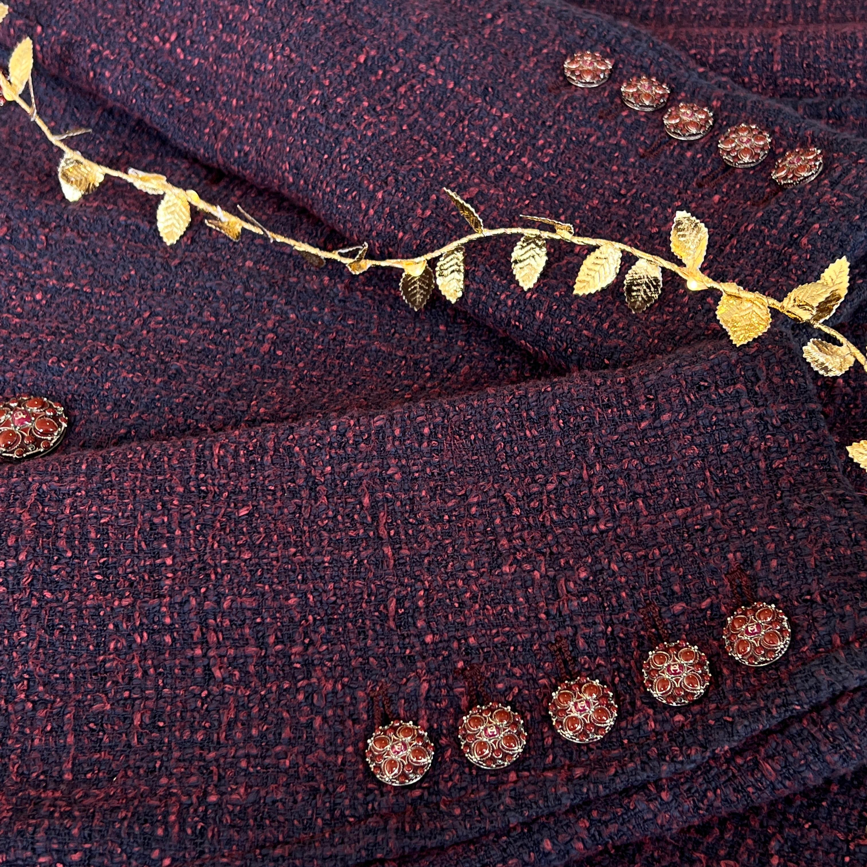 Chanel Bombay Collection Jewel Buttons Tweed Coat For Sale at 1stDibs