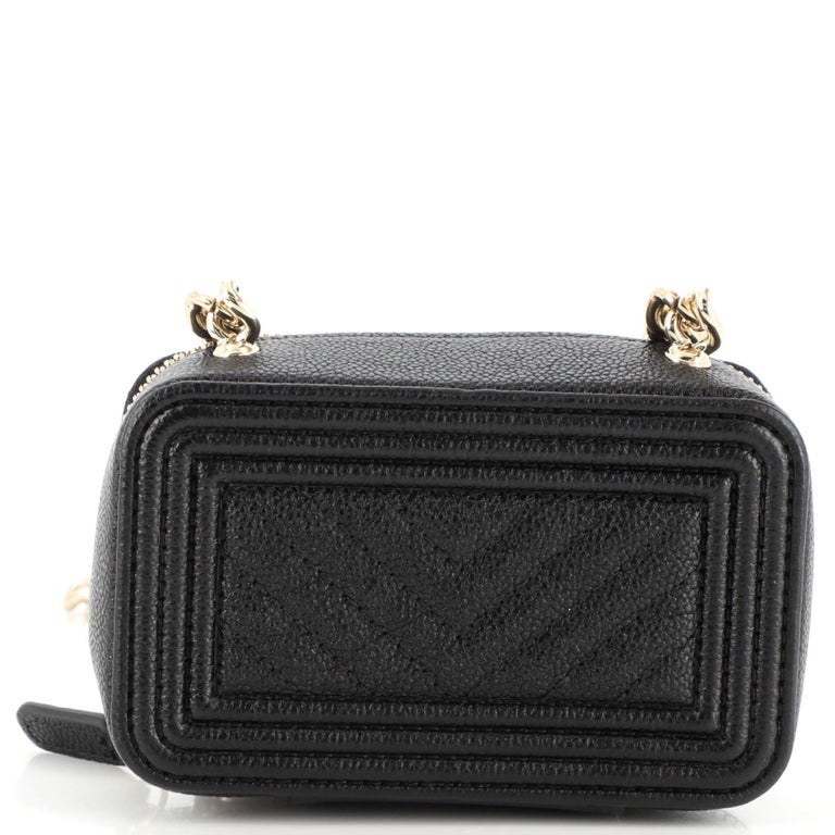 Chanel Boy Clutch with Chain Quilted Caviar at 1stDibs